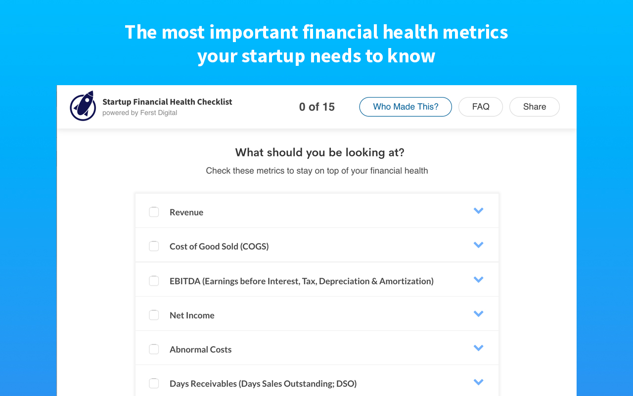 Financial Health Checklist